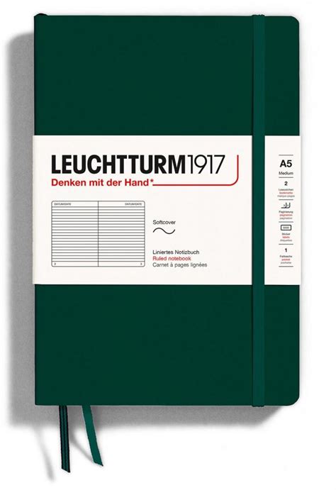 Leuchtturm Notebook A5 Soft Ruled Forest Green