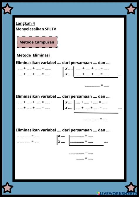 Sistem Persamaa Math Worksheets 8136320