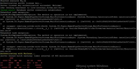 Unhandled Task Exception Discussion Cfx Re Community