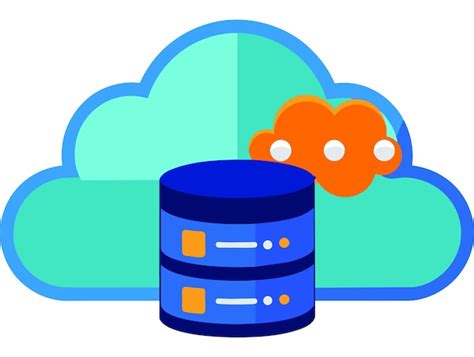premium vector cloud database server icon illustration vector