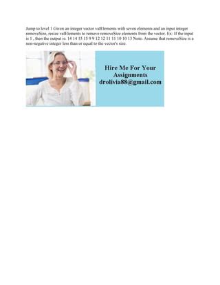 Jump To Level Given An Integer Vector ValElements With Seven Element Pdf