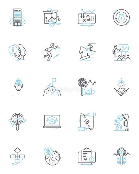 Data Depiction Line Icons Collection Visualization Infographic Graph
