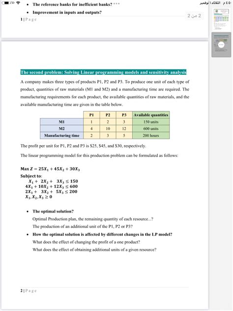 The second problem: Solving Linear programming models | Chegg.com