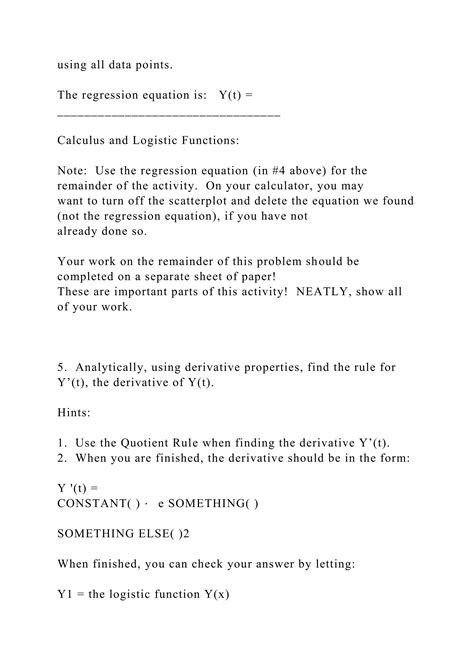 Calculus Application Problem 3 Name Docx