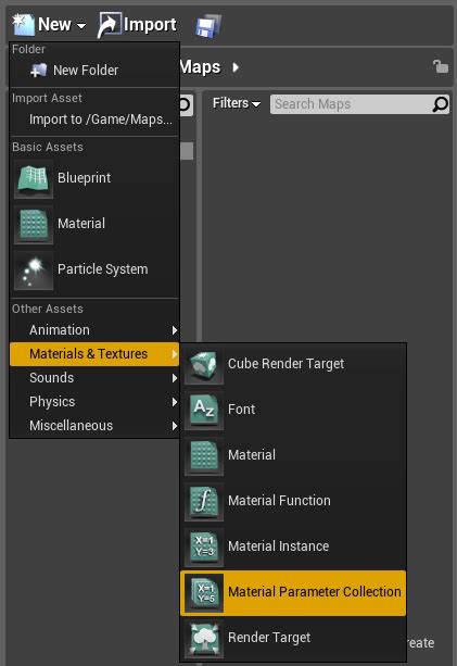 Material Parameter Collections Unreal Engine