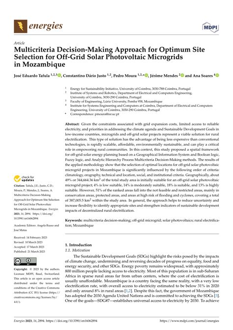Pdf Multicriteria Decision Making Approach For Optimum Site Selection For Off Grid Solar