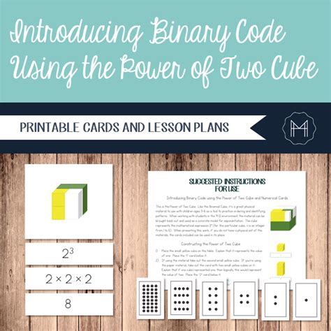 introducing binary code using the montessori power of two cube