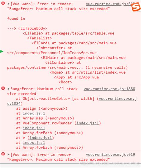关于elementui的树形表格table报错rangeerr Maximum Call Stack Size Exceeded使用