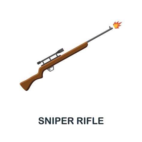 Premium Vector Sniper Rifle Flat Icon Color Simple Element From Weapon Collection Creative