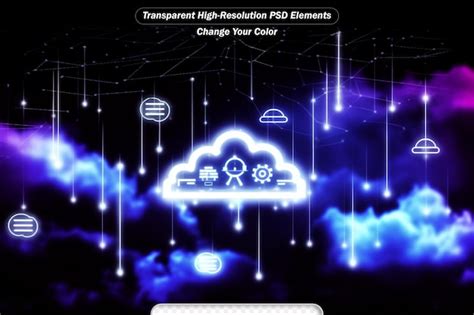 Premium Psd Cloud And Edge Computing Technology Concept With Cybersecurity Data Protection System