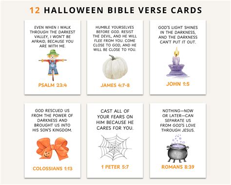 Watercolor Halloween Bible Verse Cards Trick Or Treat Handouts
