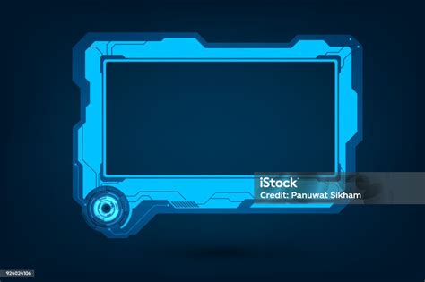 Hud는 미래 사용자 화면 제어 인터페이스 집합입니다 추상 가상 홀로그램 대상 모니터 개념 디자인입니다 가상현실에 대한 스톡