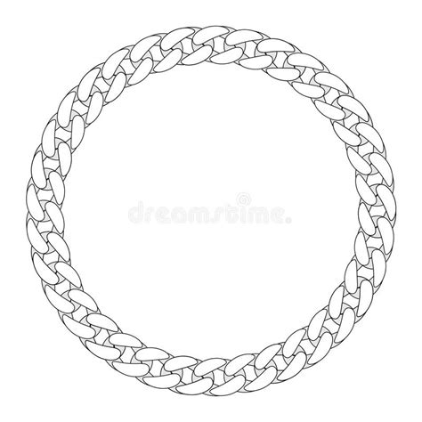 Texture Chain Round Frame Circle Border Chains Stock Vector