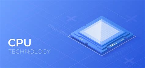 Premium Vector Cpu Chip Isometric Illustration Computer Processor Component Futuristic