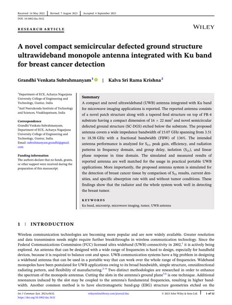 A Novel Compact Semicircular Defected Ground Structure Ultrawideband