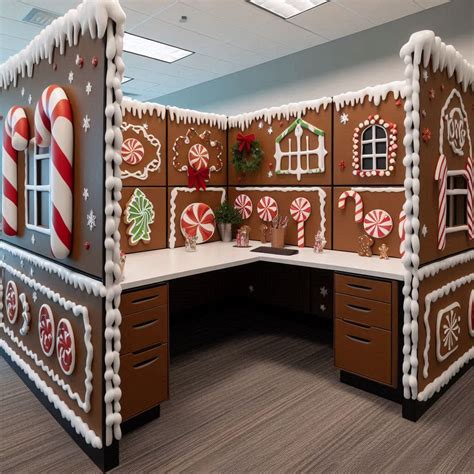 17 Sweet Gingerbread House Office Decorating Ideas To Try This Holiday … Office Christmas