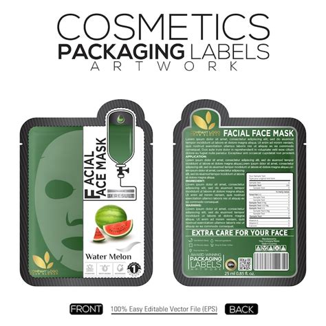 Premium Vector Cosmetics Packaging Label Facial Face Mask Pouch