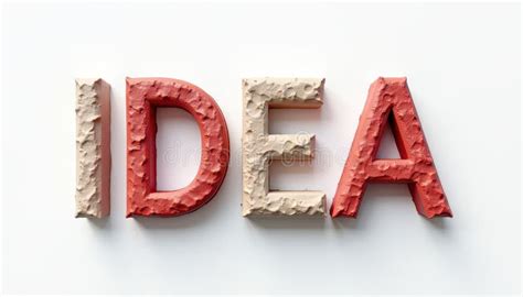 Text Idea With Textured Surface On A Bright White Background Stock