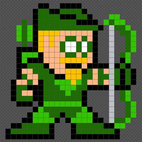 8 Bit Green Arrow Classic Pixel Art Book Art Perler Bead Art