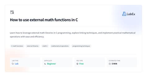How To Use External Math Functions In C Labex