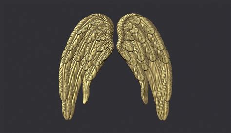 👼 Angel Wings Bas Relief 3d Model・ Stl File For 3d Printing And Cnc