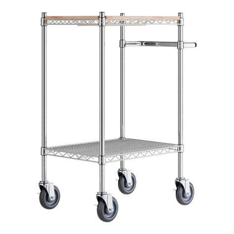 Regency 18 X 29 34 Two Shelf Chrome Utility Cart With U Shaped