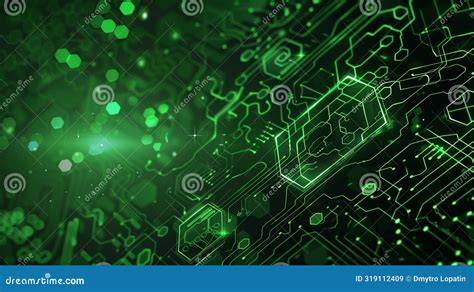 Abstract Hexagon Pattern Green Background Digital Cyberspace And Technology Concept Wallpaper