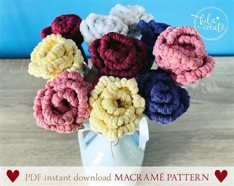 Macrame Long Stem Rose Pdf Pattern Tutorial Instant Download Free Macrame Knot Guide Valentines Macrame Long Stem Rose Pdf Pattern Tutorial Instant Download Free Macrame Knot Guide Valentines