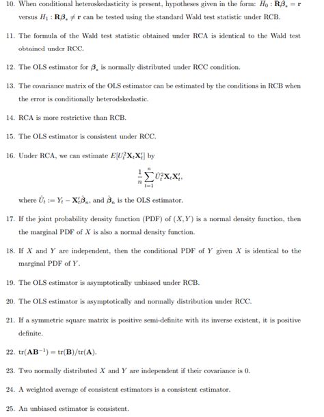 Solved 10 When Conditional Heteroskedasticity Is Present