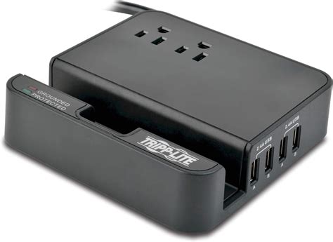 Amazon Com Tripp Lite Outlet Portable Surge Protector Power Strip In Cord USB