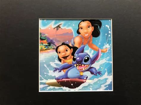 Stitch~lilo And Nani Pelekai~8 X 10 Mat Print~experiment 626 Hits The Waves~surfin Eur 4 18