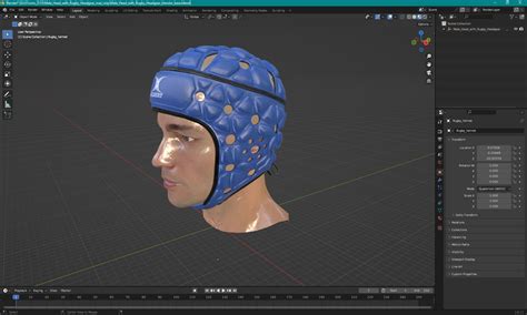 Male Head With Gilbert Rugby Headgear 3d Model Turbosquid 2351861