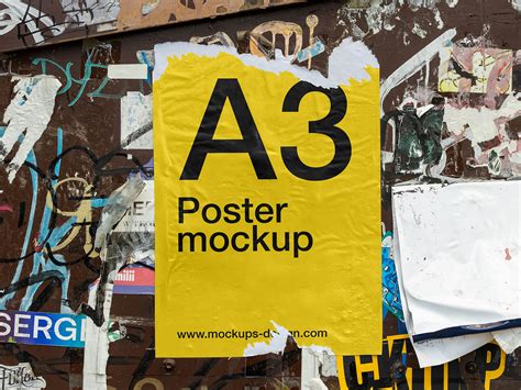 A3 Mockup De Carteles De Papel Arrancado Desgarrado Plantillas Psd