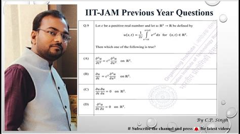 Question No9multivariate Calculus Partial Differential Equations Iit Jam 2022 Youtube