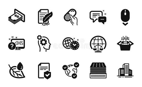 vector set of feather signature online quiz and employees messenger