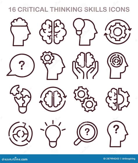 Critical Thinking Skill Set Strategic Decision Making Brainstorming Stock Vector