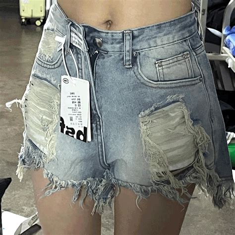 보나바 캐주얼 밑단 컷팅 데님 숏팬츠as 3479