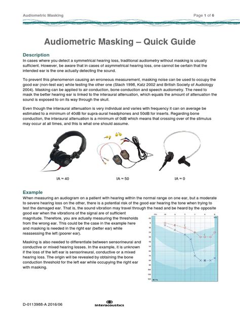 Audiology Masking Pdf Hearing Loss Audiology