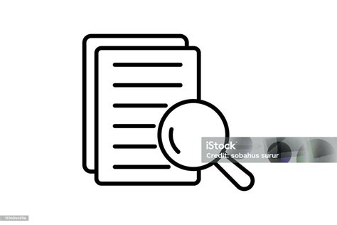 검색 파일 아이콘 연구 돋보기 문서 선 아이콘 스타일 디자인입니다 간단한 벡터 디자인 편집 가능 리스트에 대한 스톡 벡터 아트 및 기타 이미지 Istock