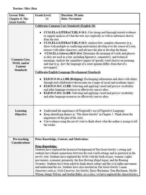 Great Gatsby Chapter 5 Pdf The Great Gatsby Human Communication