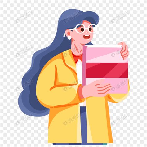 선물을 들고 소녀 Png 일러스트 무료 다운로드 Lovepik
