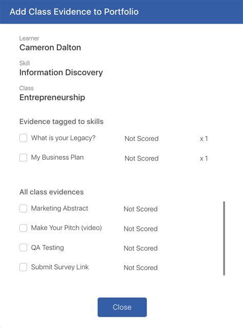 How To Add Class Evidence Directly To Portfolios