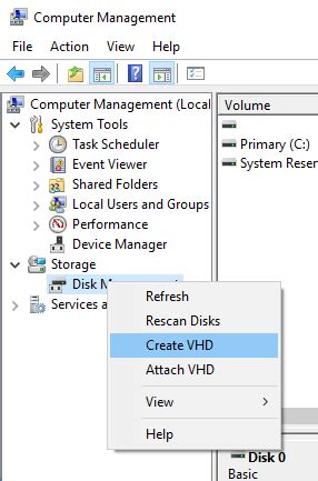 How To Create VHD Virtual Hard Disk In Windows
