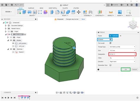 Modeling Screw And Nut Threads For 3d Printing Using Fusion 360 Grabcad Tutorials