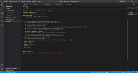 App Crashed Waiting For File Changes Before Starting Node Js API Rest Express E