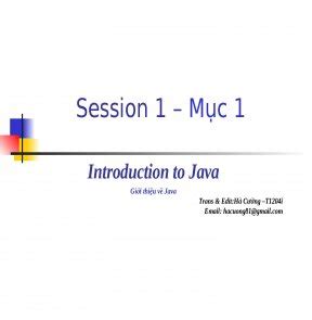 Introduction to Java Giới thiệu về Java