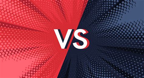 대 화면 파란색과 빨간색 추상적 Vs 배경 템플릿 싸움 간단한 현대 만화 디자인입니다 평면 스타일 벡터 일러스트입니다 개념에 대한 스톡 벡터 아트 및 기타 이미지 Istock