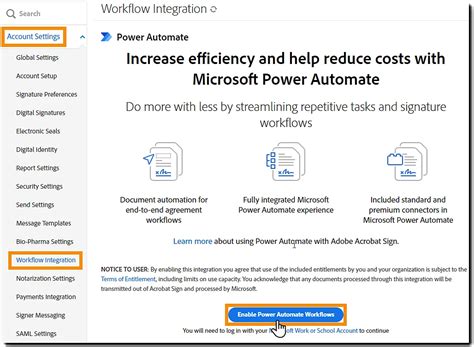 enable and configure adobe acrobat sign workflow automation integrated