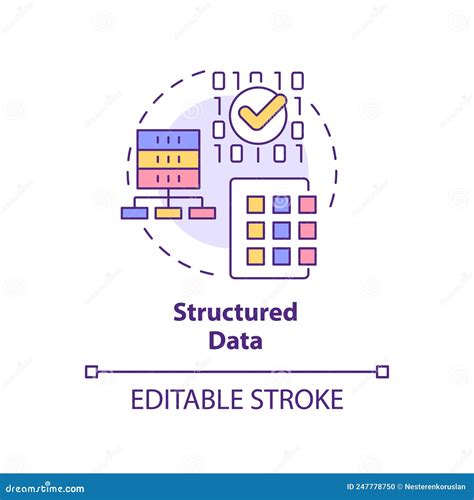 Structured Data Concept Icon Stock Vector Illustration Of Information