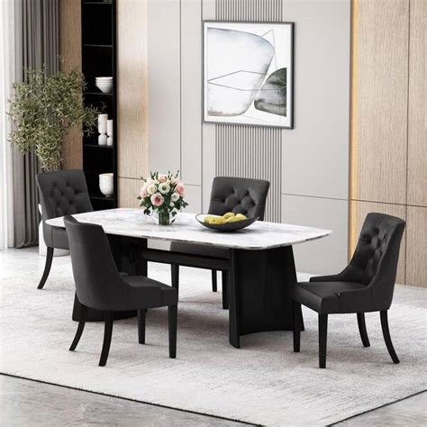 Tufted Leather Dining Room Chairs